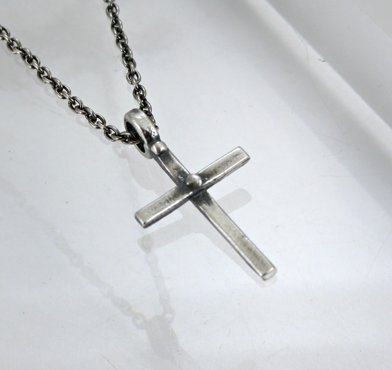 Sterling Silver Cross Necklace With Black Cord or Sterling Silver Chain ...