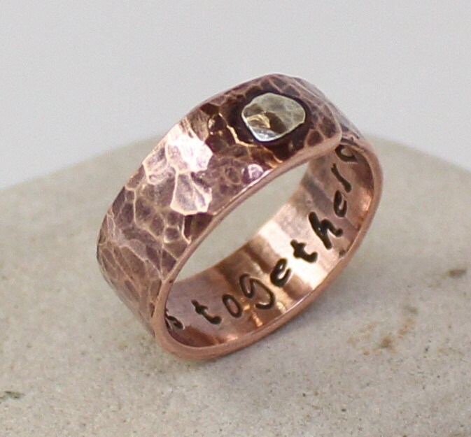 Personalized Copper and Sterling Silver Ring.. Wedding Band.. | Etsy