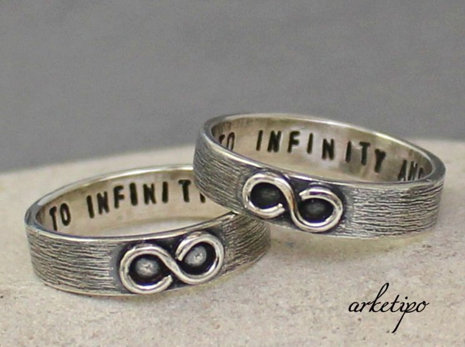 To Infinity and Beyond Rings.. Wedding Bands Set of Two | Etsy