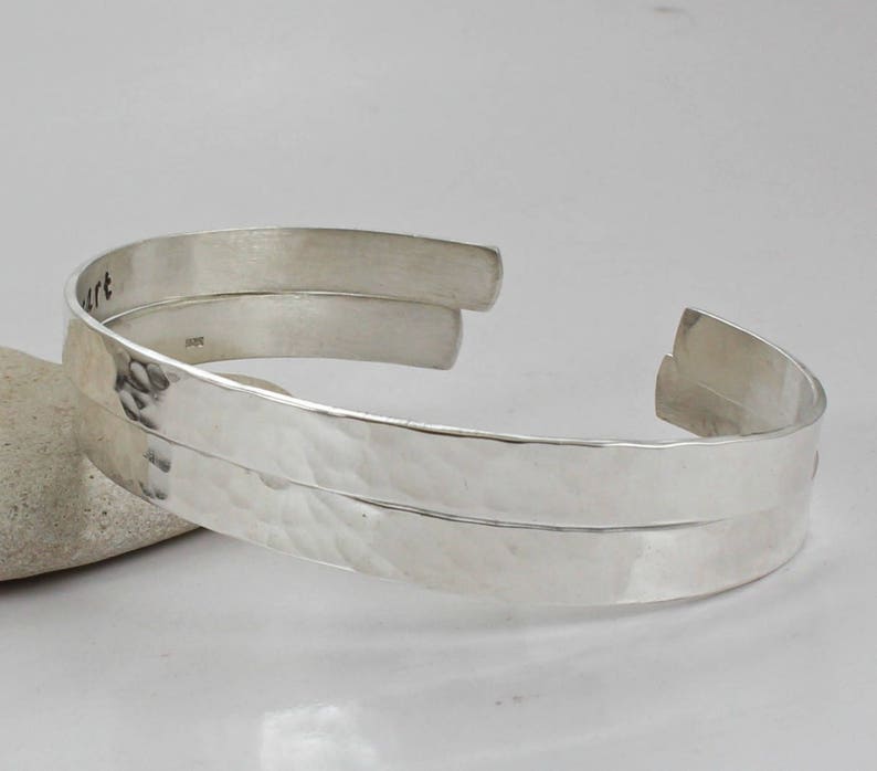 Set of two Sterling Silver Cuff Together Forever Never Apart | Etsy