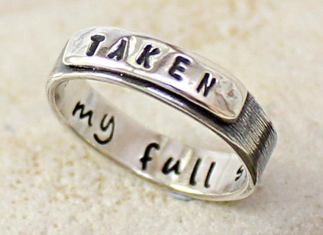 Promise Ring - Handmade - Hand Stamped - Sterling Silver Taken Ring ...