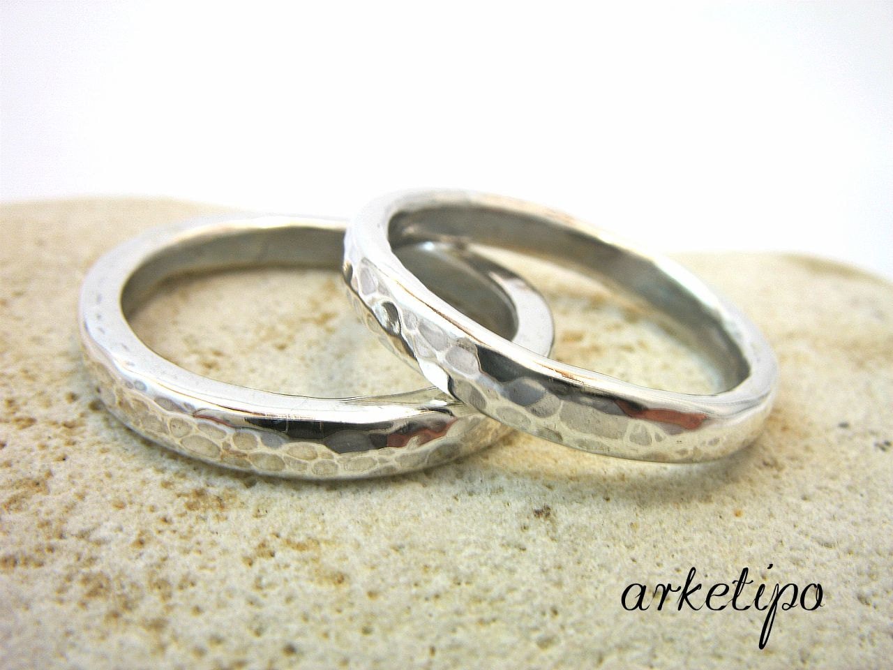 Handmade Sterling Silver Bands - Wedding Ring Set - Couple Ring - Set ...