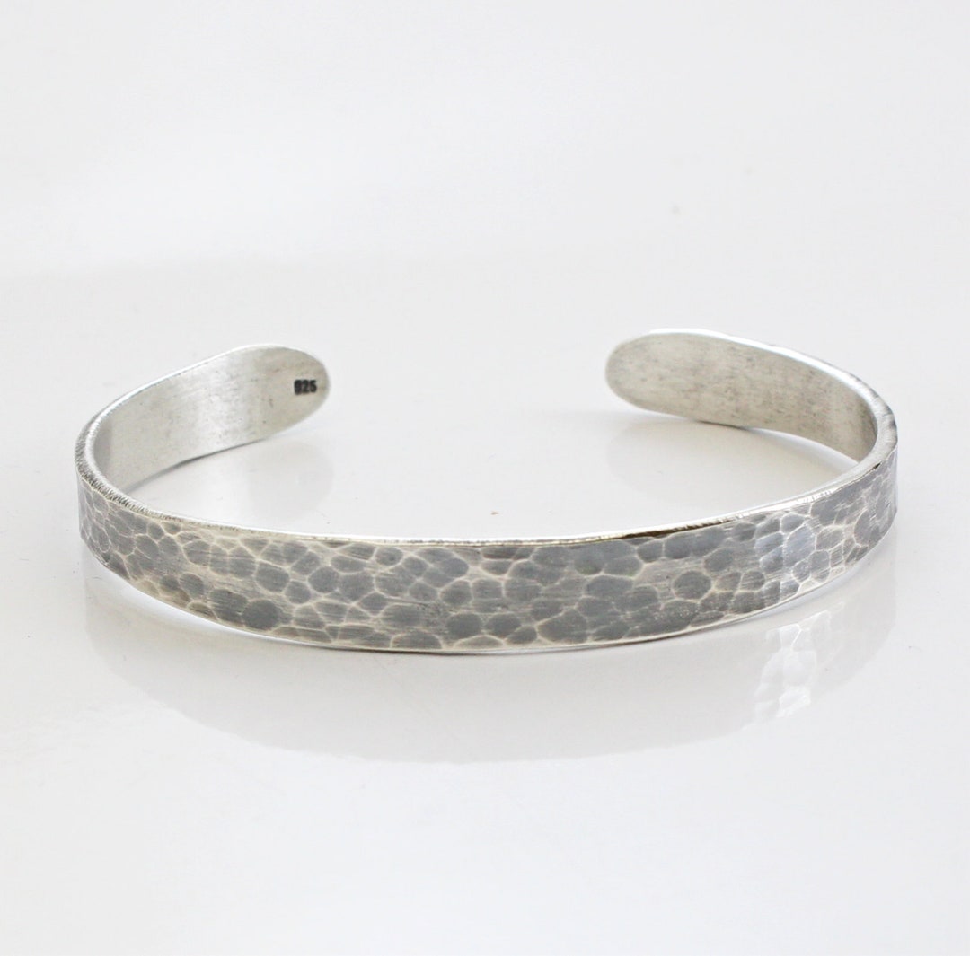 Sterling Silver Cuff Bracelet- Men's Cuff- Women's Bangle- Personalized ...