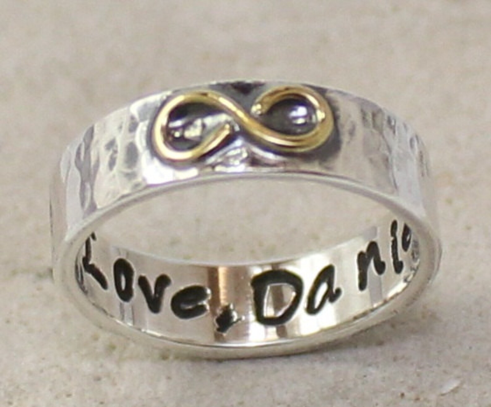 Promise Sterling Silver Ring With Piece of Brass.. Personalized ...