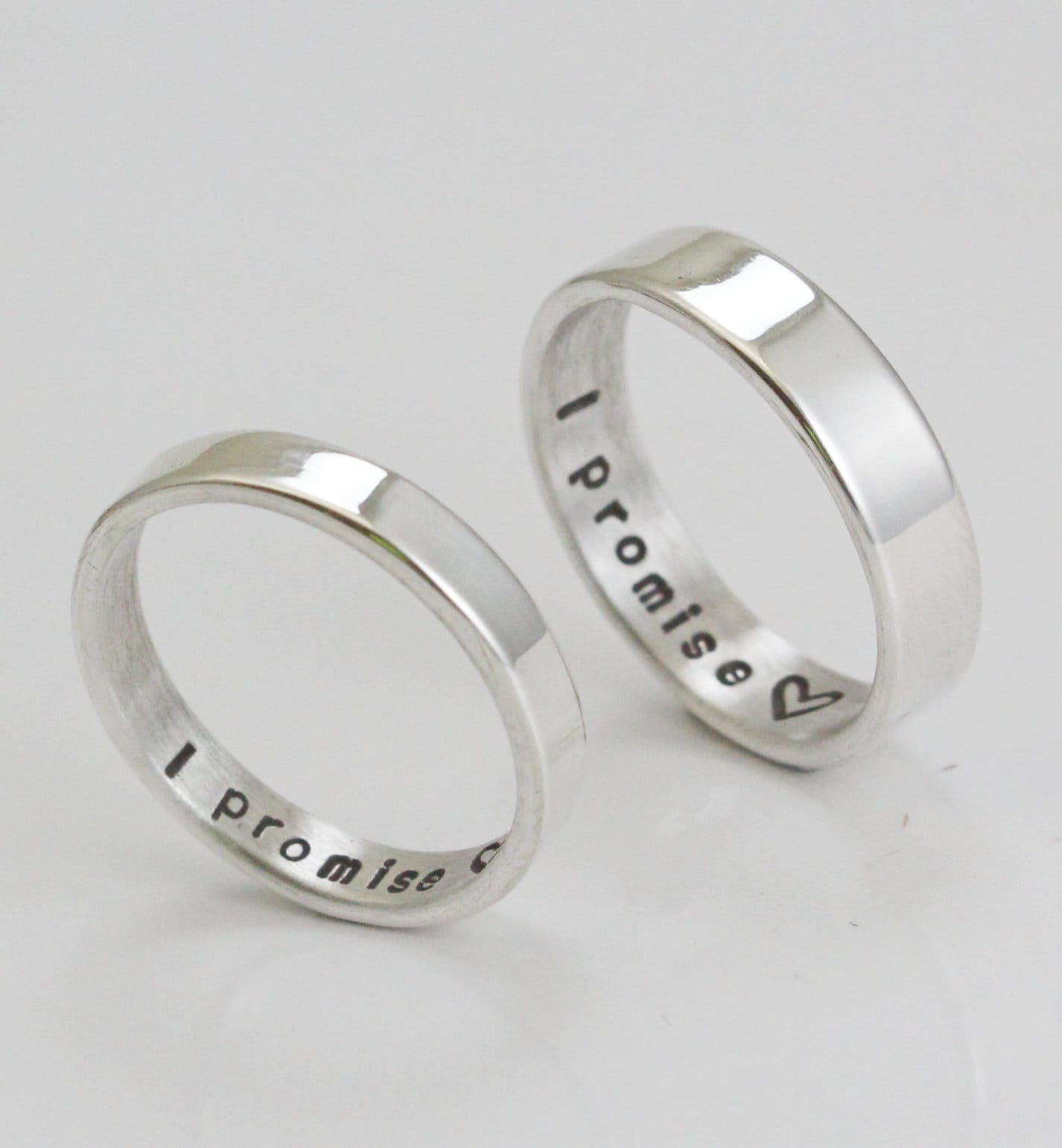Silver Promise Rings Couple's rings Wedding/ Engagement | Etsy