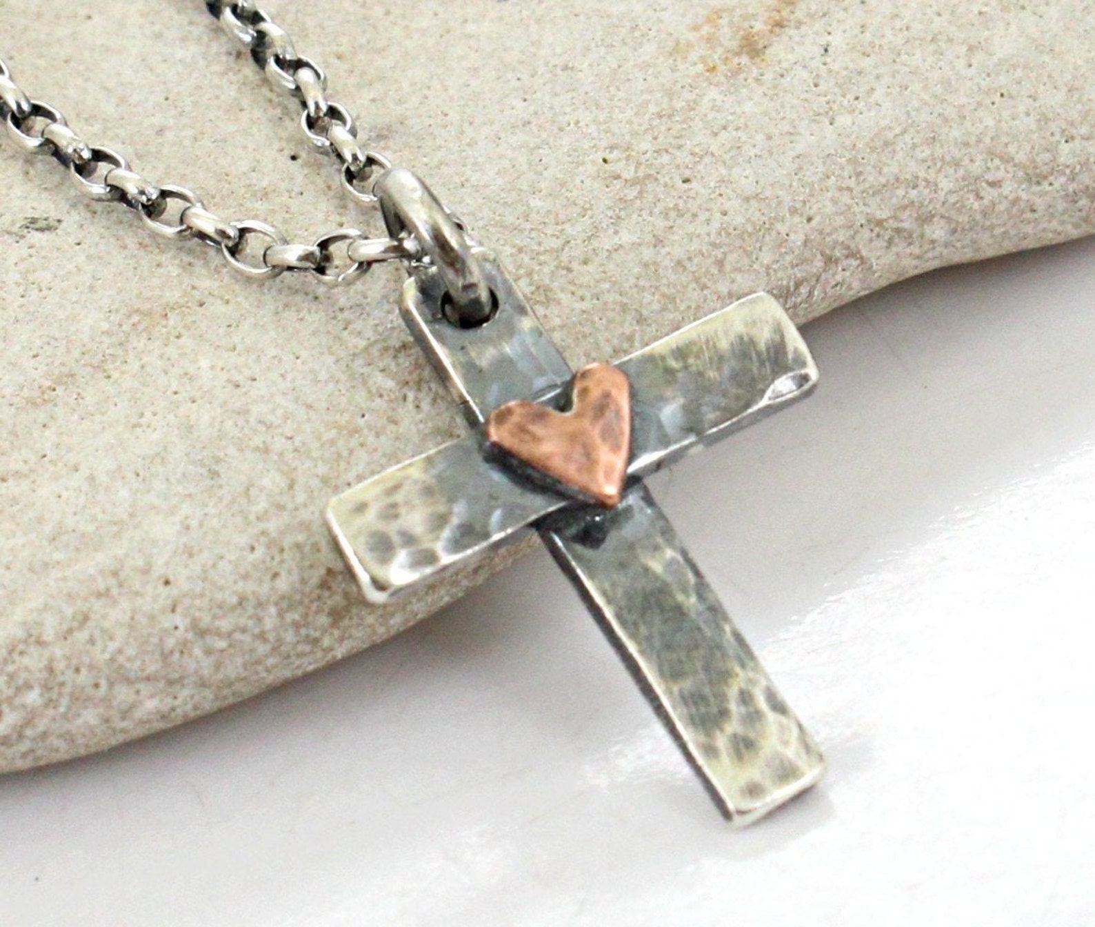 Sterling Silver Cross Necklace With Sterling Silver Chain OR - Etsy