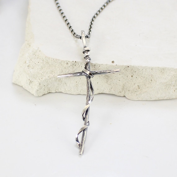 Etsy sterling silver cross necklace store