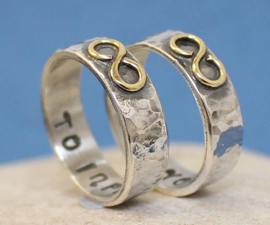 Wedding Bands - Couples Ring - to Infinity and Beyond Rings - Handmade ...