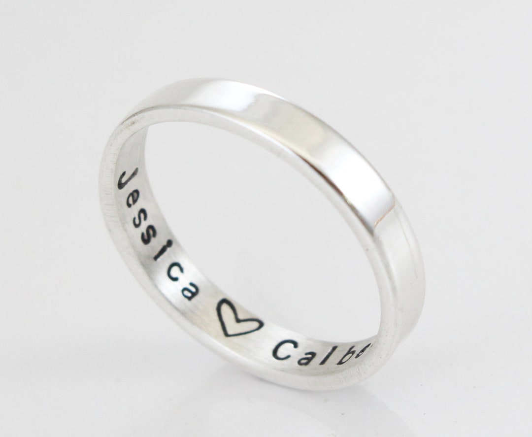 Proposal Ring - Classic Silver Band - Custom Engraving Inside or ...