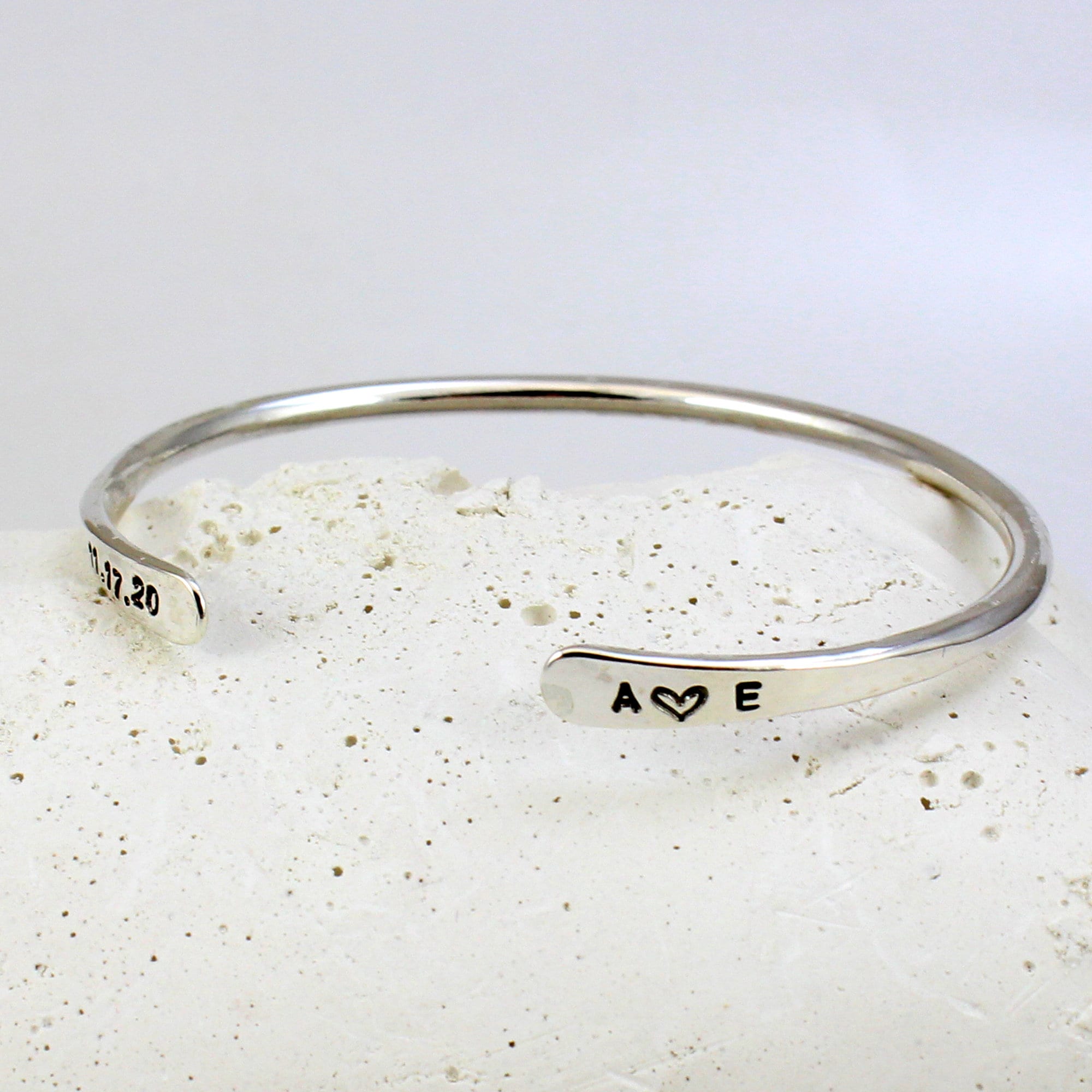 Couple's Silver Cuff Bracelet Handmade or Smooth | Etsy