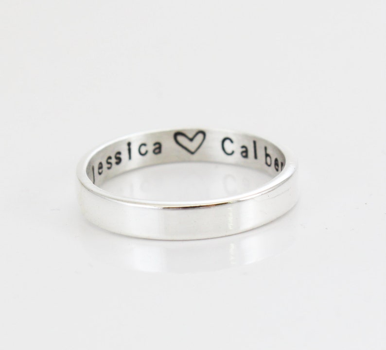 Proposal Ring Classic Silver Band Custom Engraving Inside - Etsy