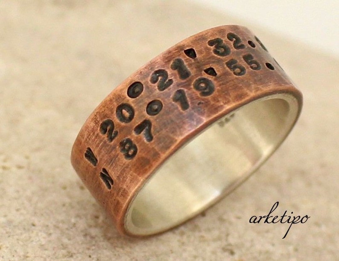 Rose Gold Coordinates Ring -GPS Band - Longitude Latitude ...
