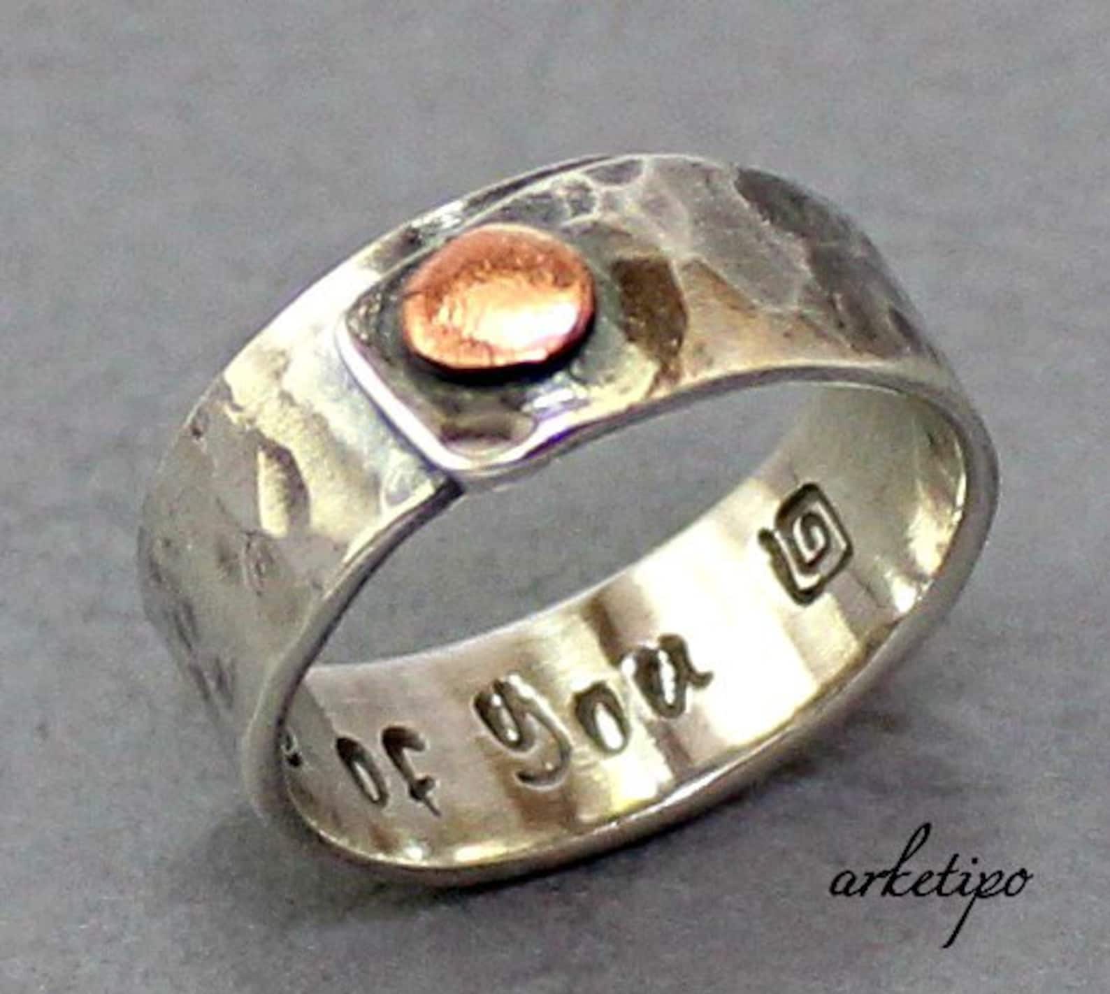 Personalized Sterling Silver Ring..handmade, Hammered Sterling Silver ...