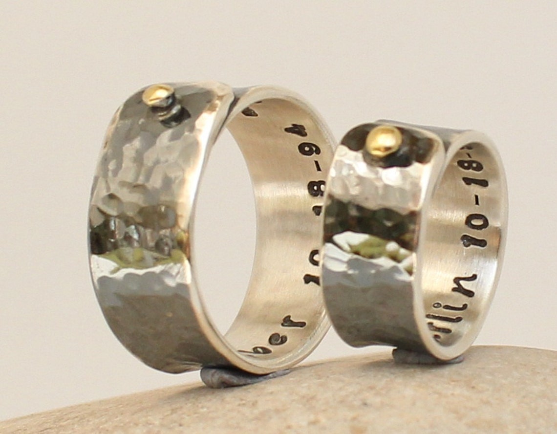 Personalized Sterling Silver Rings / Wedding Bands.. Couple - Etsy