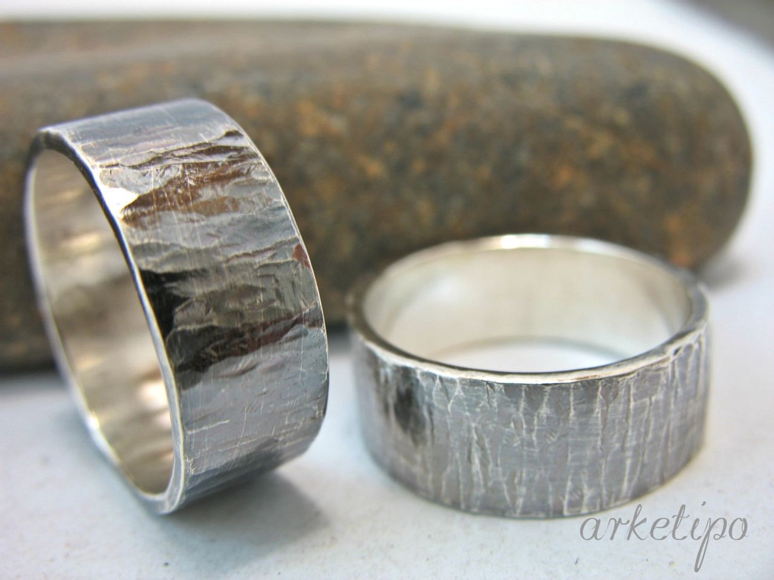 Couples Ring.. Oxidized Wedding Ring Set.. Made of Sterling Silver ...