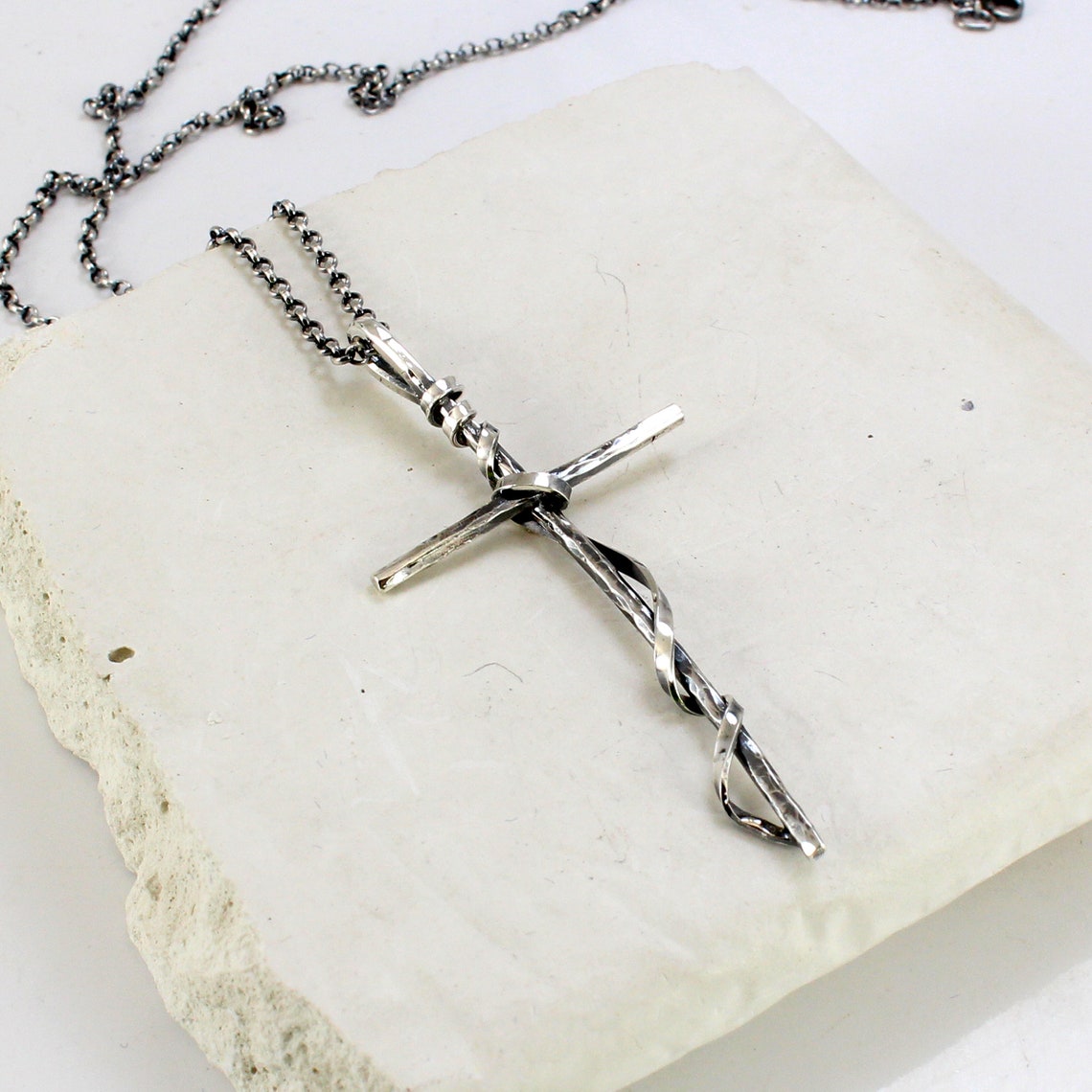 Silver Christian Cross Necklace, Made of Sterling Silver, Handmade,for ...