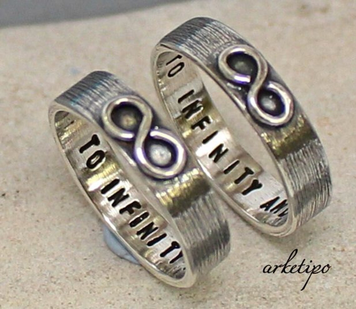 To Infinity and Beyond Rings.. Wedding Bands Set of Two | Etsy