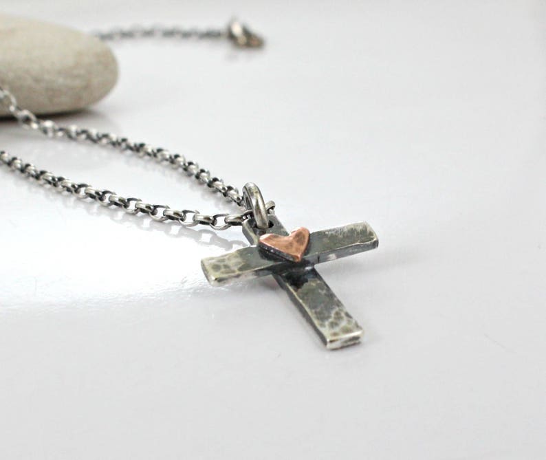 Sterling Silver Cross Necklace With Sterling Silver Chain OR - Etsy
