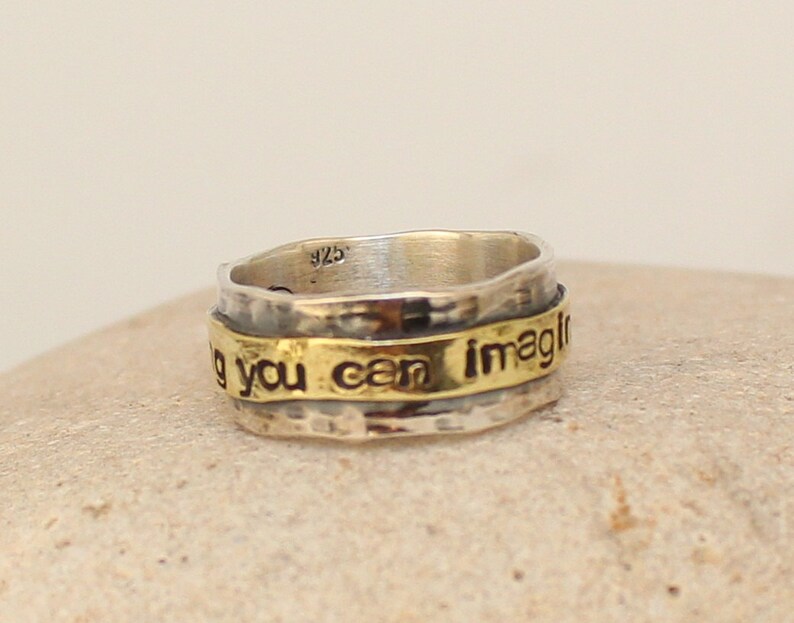 Silver Personalized Ring Custom in and Out Sterling Silver - Etsy