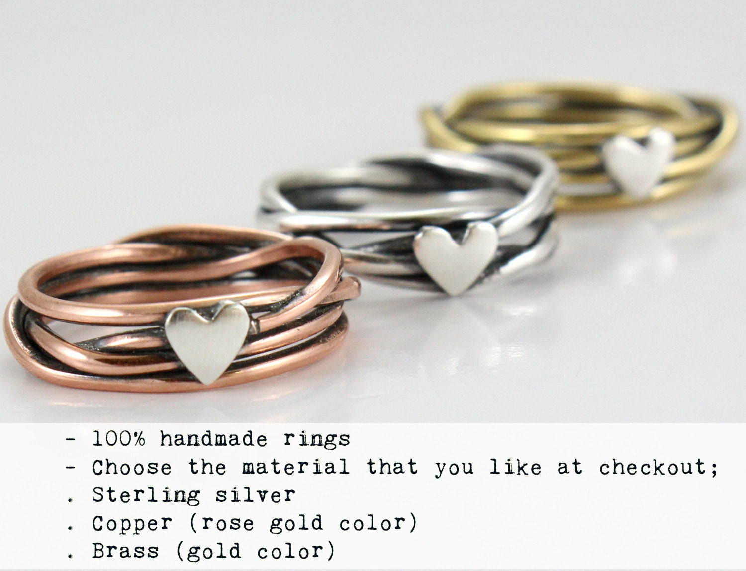 Silver/ Rose Gold/ Gold Ring- Made of Sterling Silver/ Copper/ Brass ...