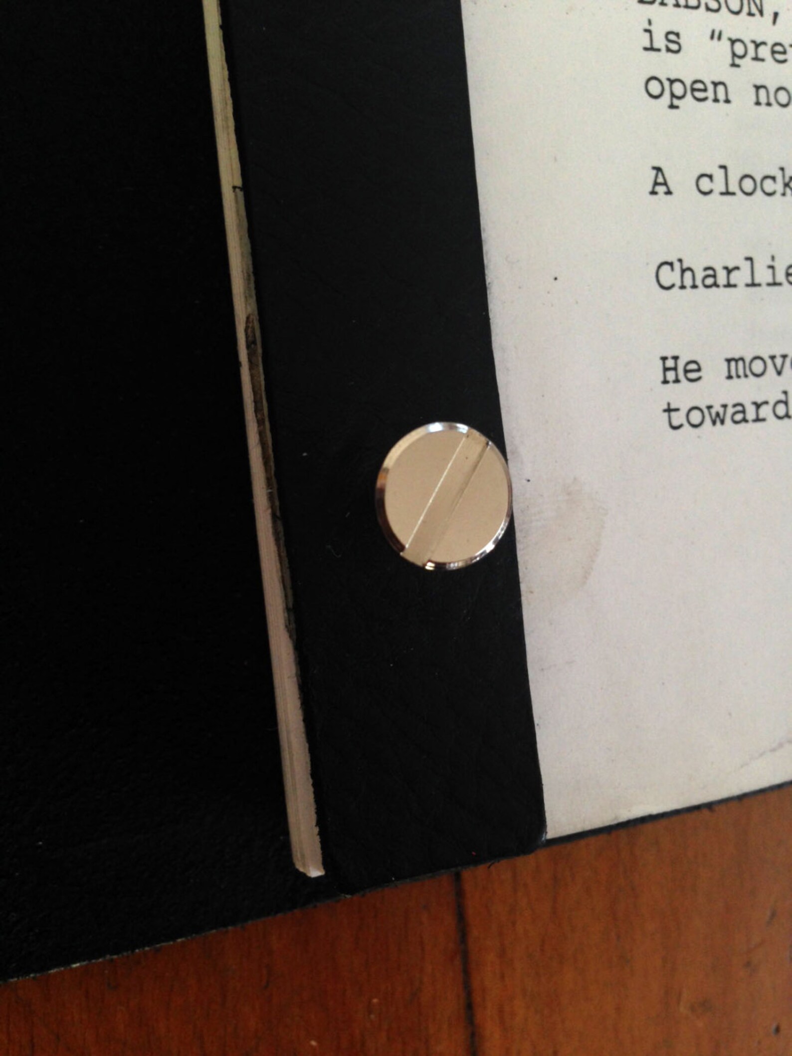 Black Leather Script Cover or Notebook Cover With Hand Painted Stripes ...