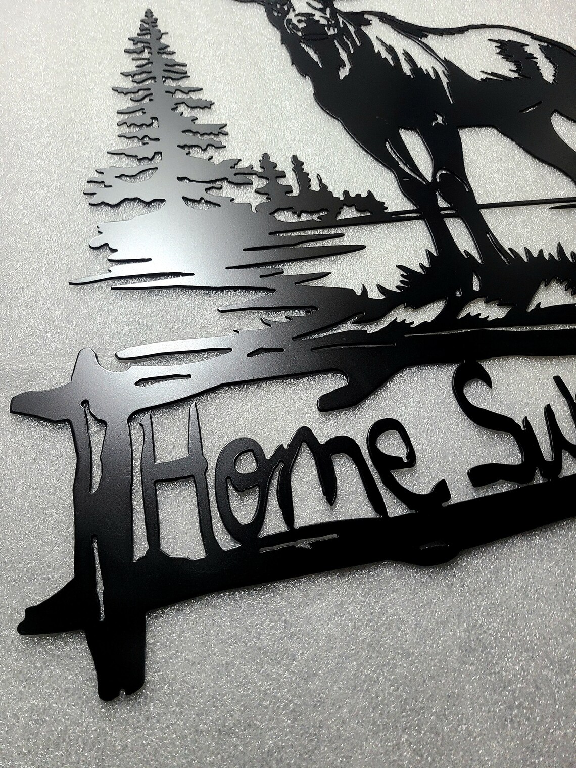Moose Home Sweet Home Metal Cabin Sign - Etsy