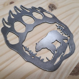 Metal Bear Paw Art 7" - Etsy