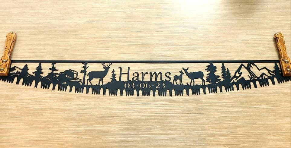 Cabin Cross-cut Plasma Cut Saw Replica With Wildlife Art and Custom ...