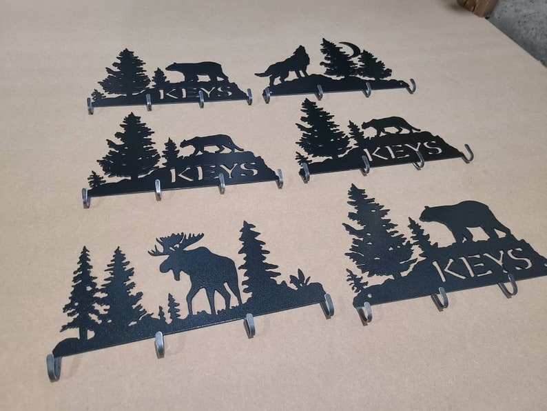 Wildlife Key Hangers SVG DXF File Bundle Bear, Wolf, Elk, Moose, Cougar ...