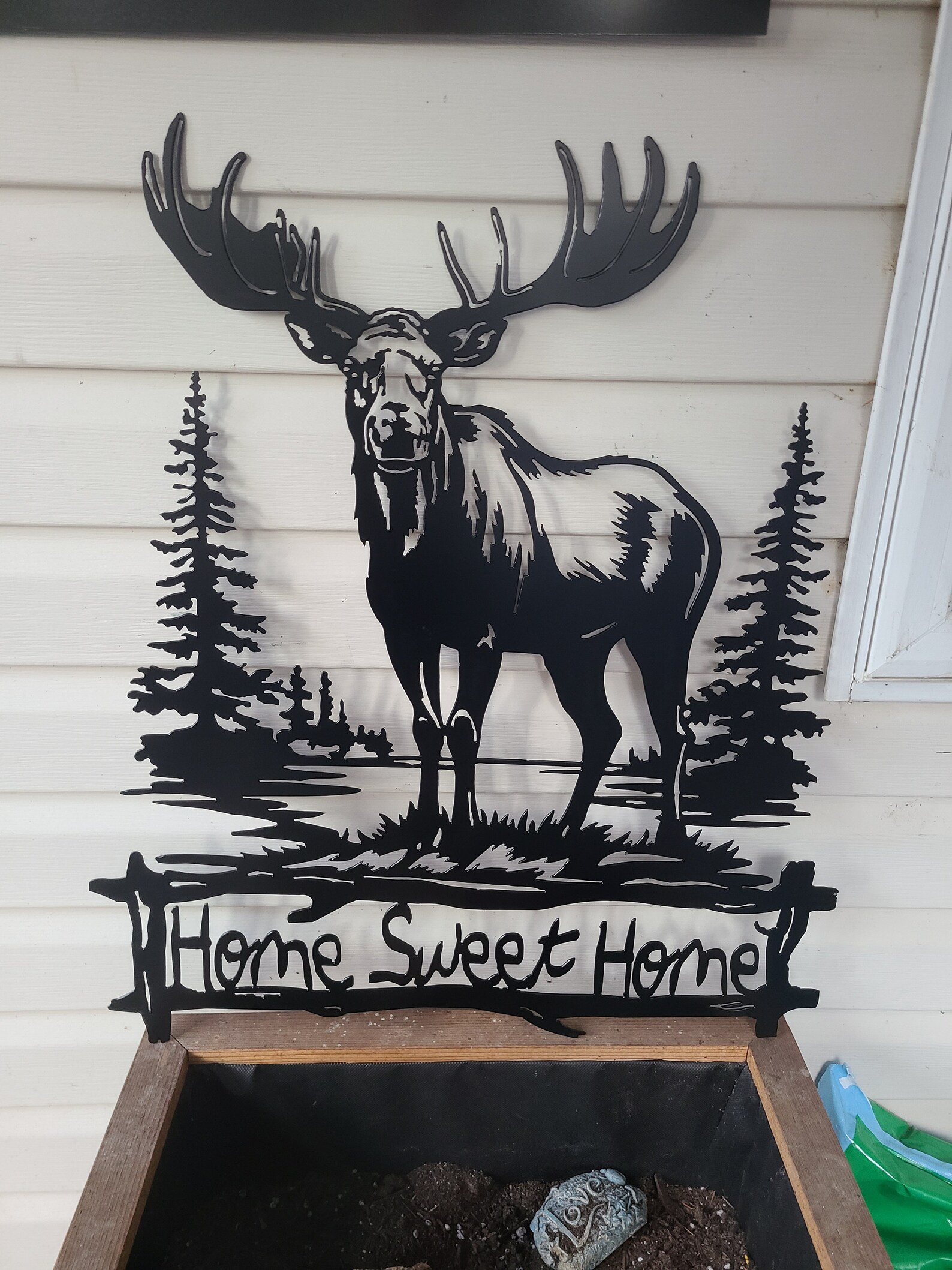 Moose Home Sweet Home Metal Cabin Sign - Etsy