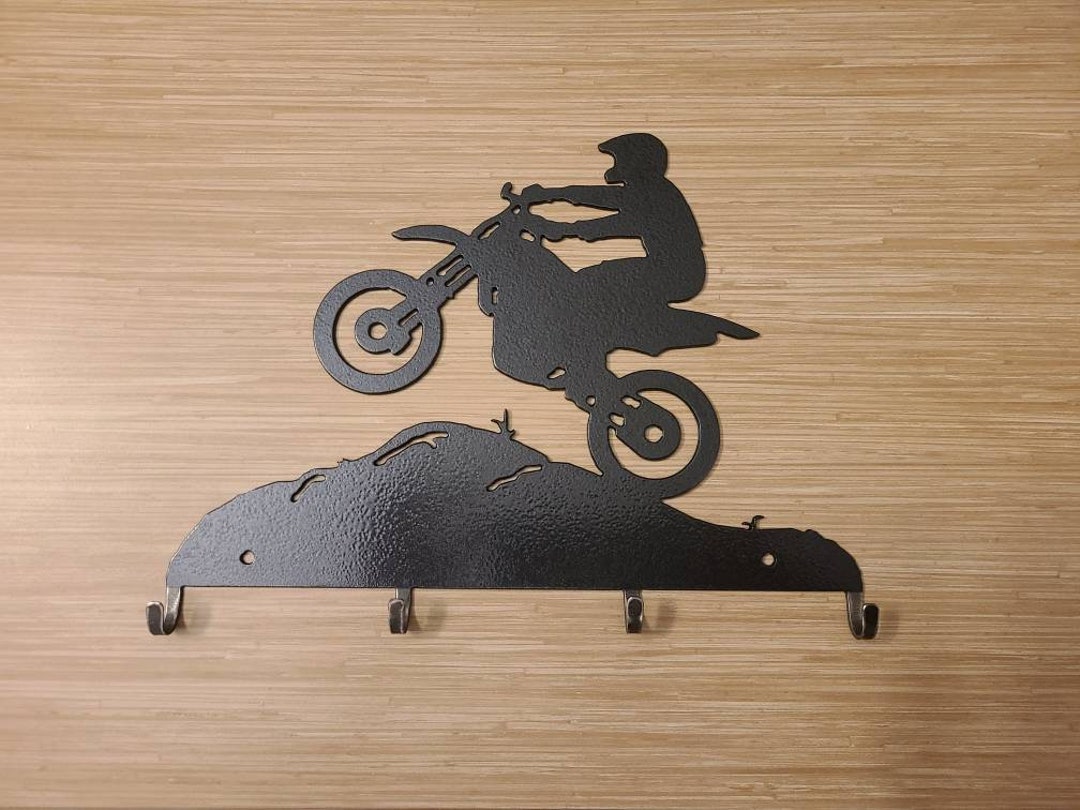 Dirtbike Key Holder Rack Metal Wall Art - Etsy