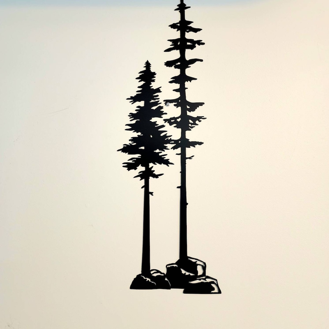 Tall Sitka Trees Metal Wall Art - Etsy