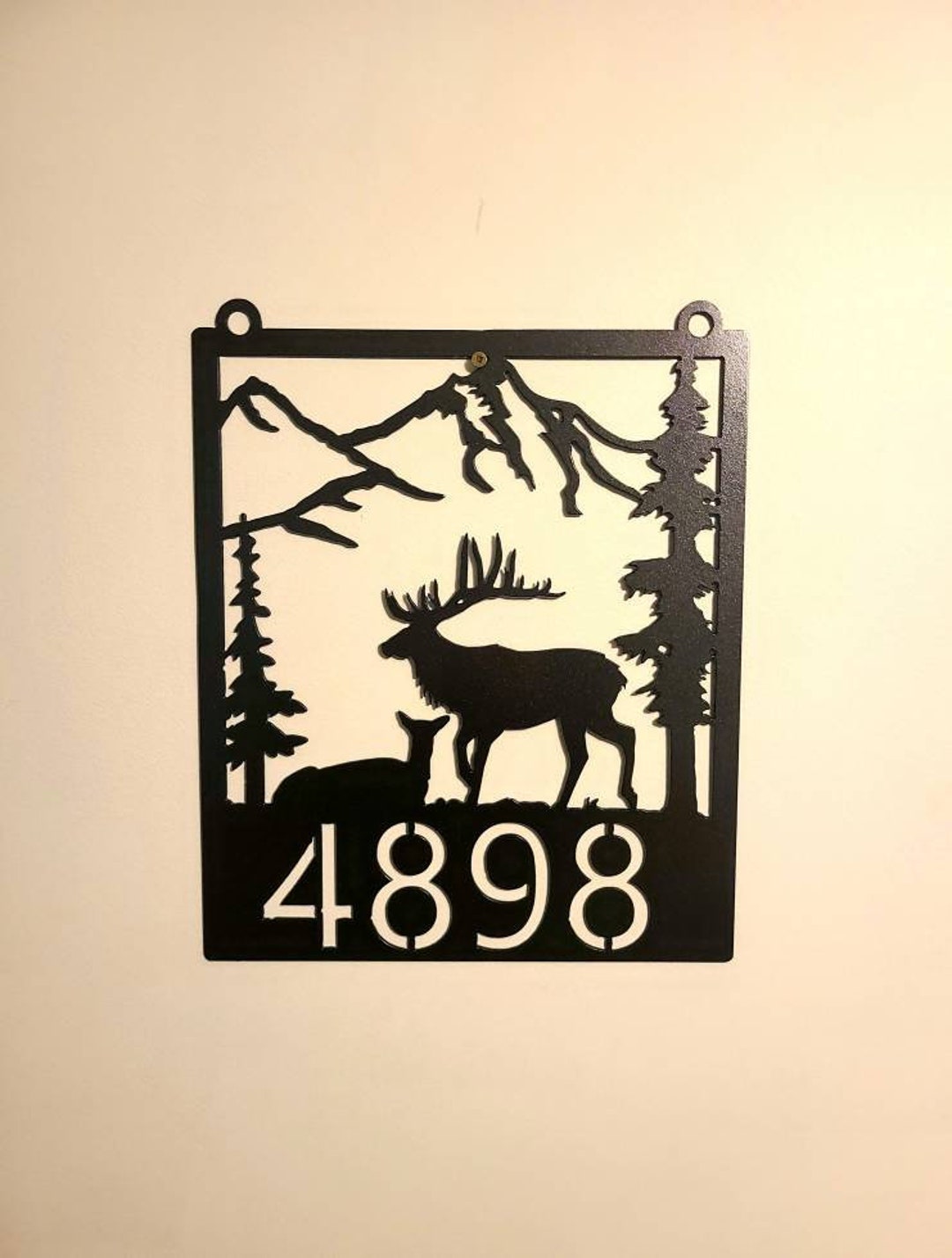 Elk Metal Hanging Custom Address Sign - Etsy