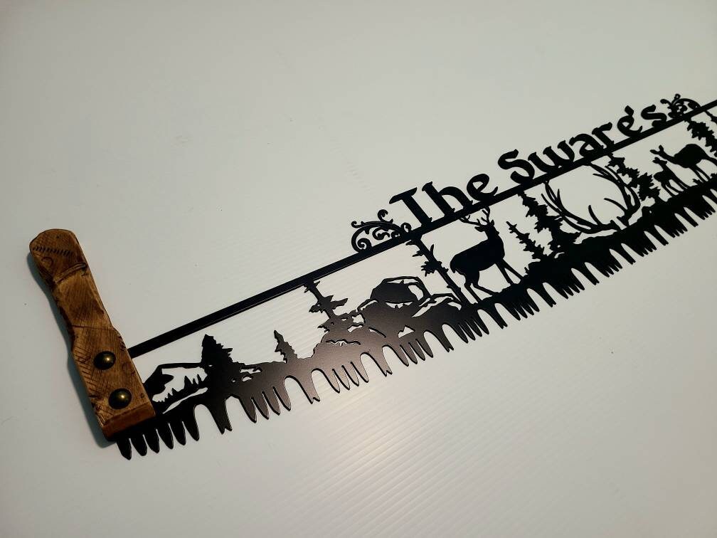 Cabin Cross-cut Plasma Cut Saw Replica With Wildlife Art and Custom ...