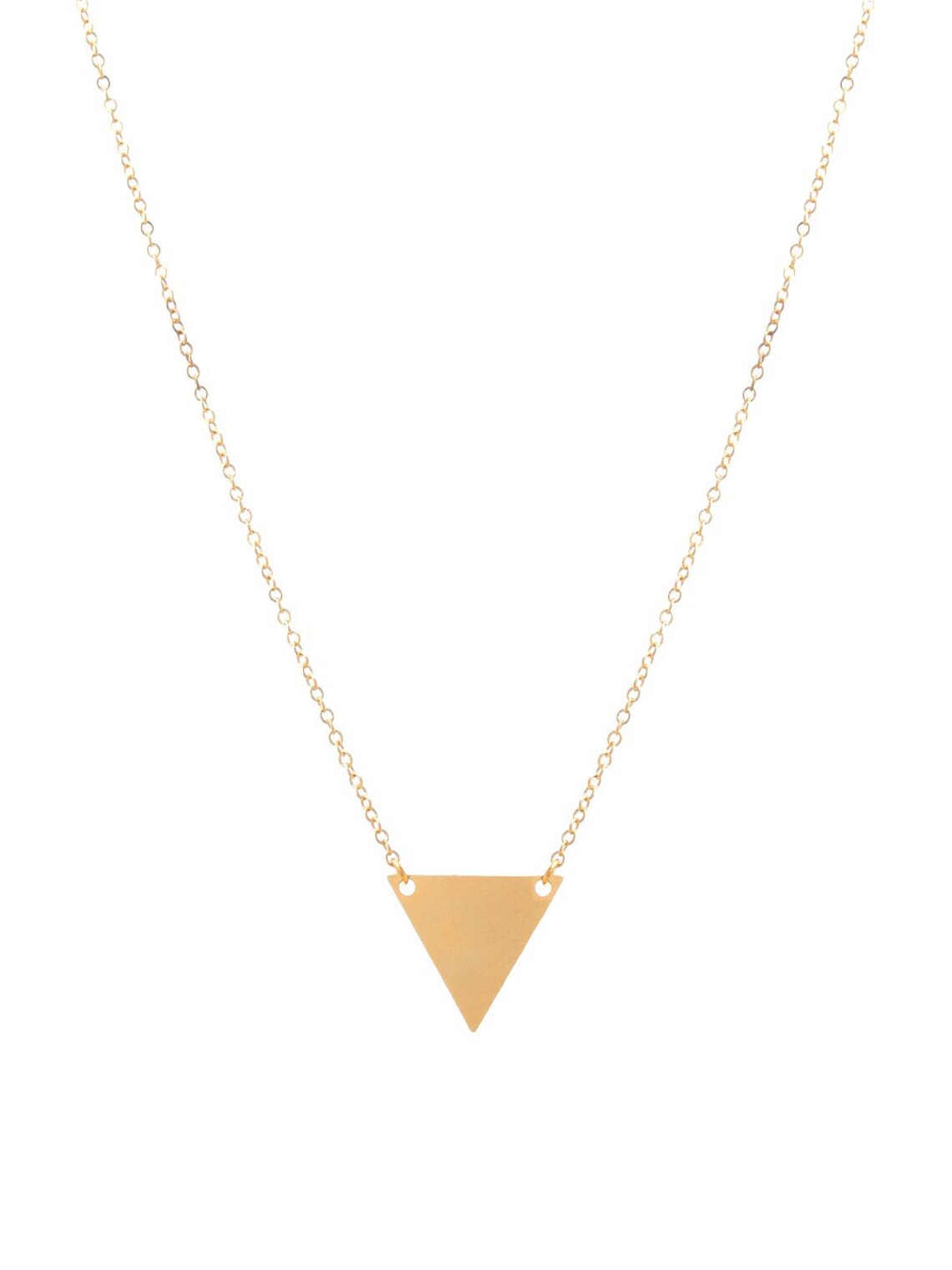 Tiny Triangle Necklace, Gold Necklace, Triangle Pendant, Delicate ...