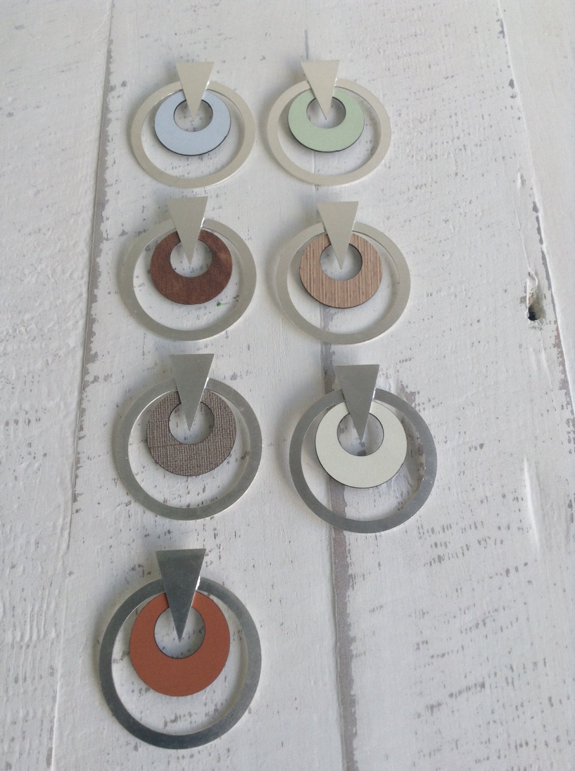 Mod Necklace, Long Necklace, Wood Jewelry, Geometric Necklace, Vintage ...
