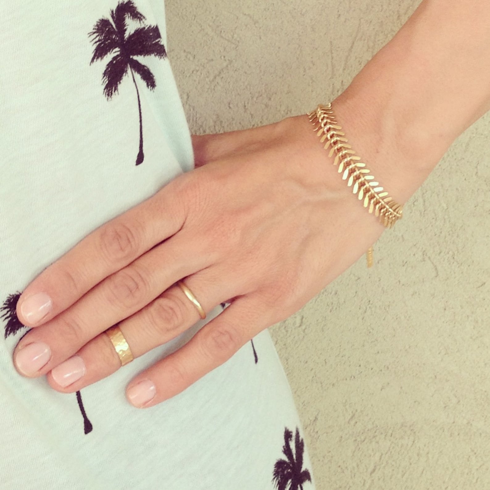 Gold Bracelet Geometric Bracelet Industrial Fishbone - Etsy