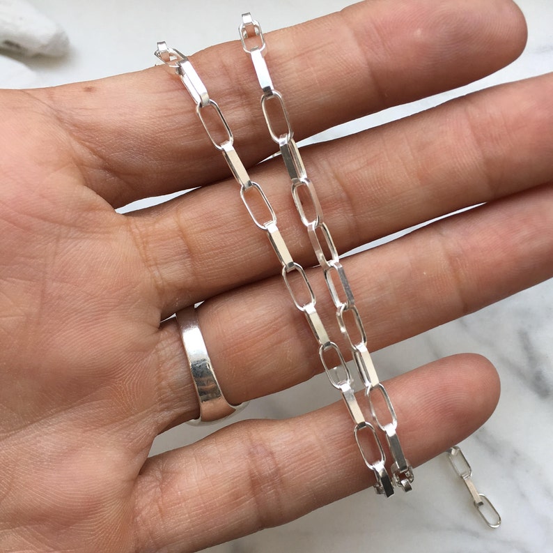 Sterling Silver Link Necklace Silver Necklace Delicate | Etsy