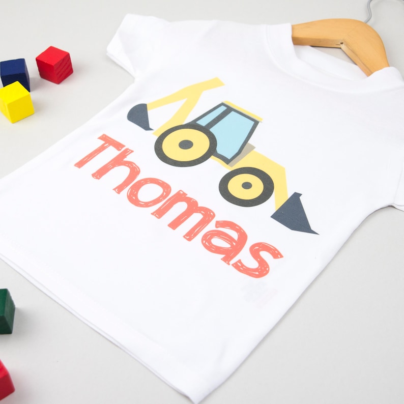 Personalised Digger T Shirt - Etsy