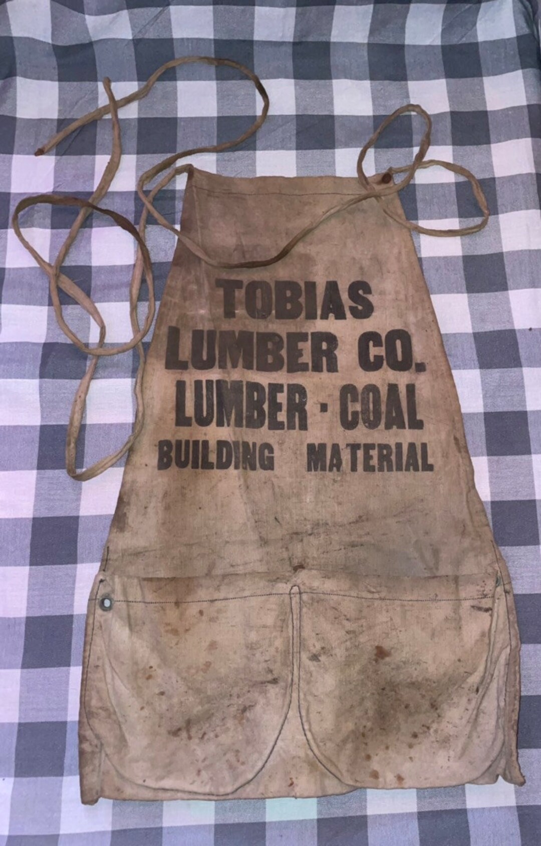 Antique TOBIAS LUMBER CO. Apron Antique Lumber Apronfree Shipping - Etsy