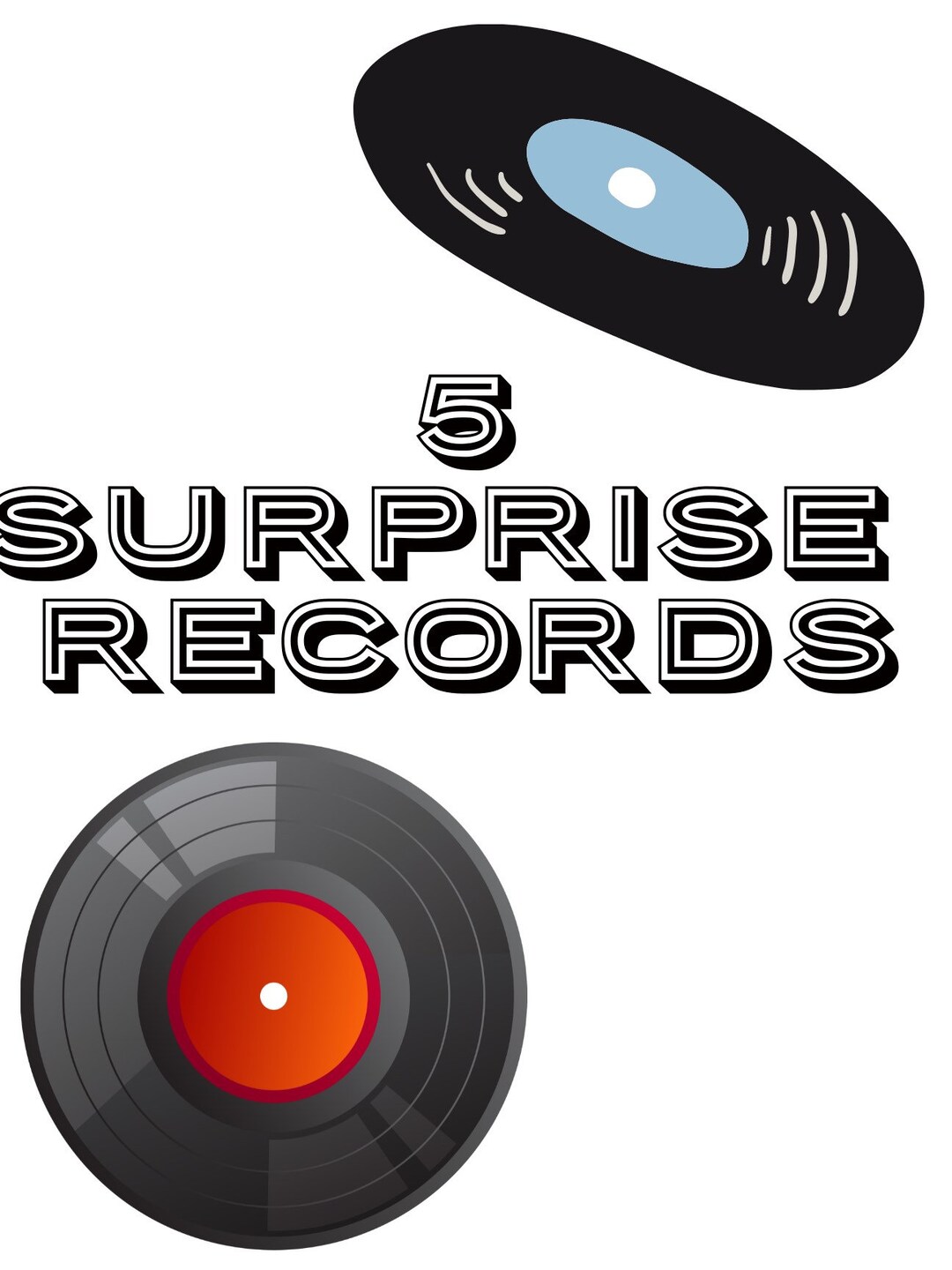 Lot of 5 Random Vinyl Records, Surprise Box, 5 Vinyl Records, FREE ...