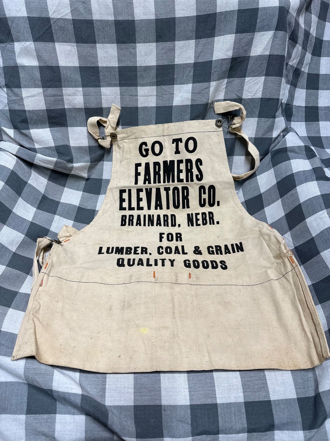 Antique Canvas Apron, With Original Printed Advertising. FREE ...