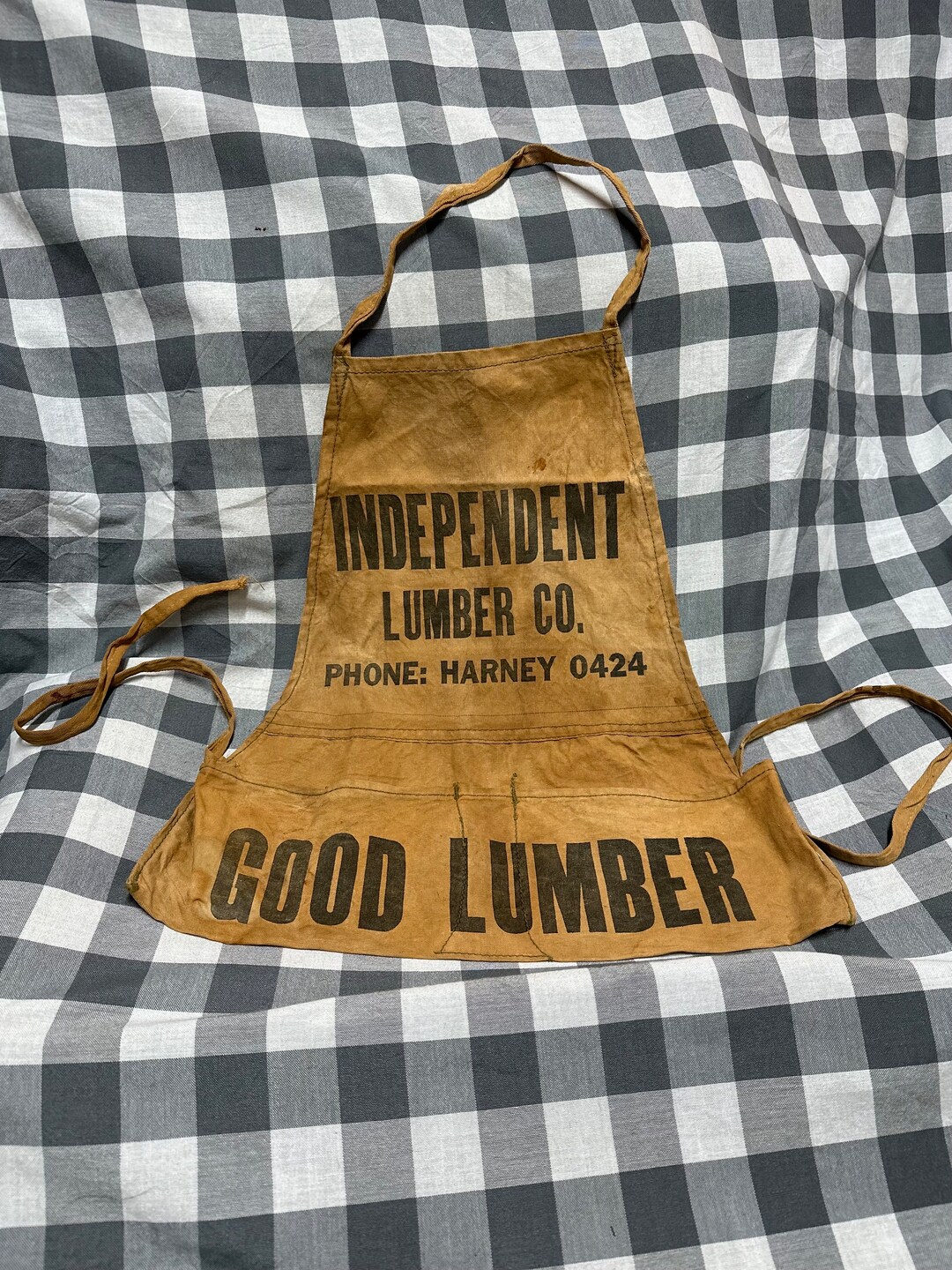 Antique Canvas Apron, With Original Printed Advertising. FREE ...
