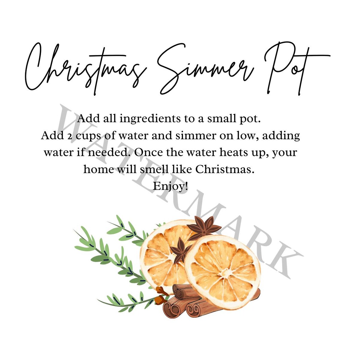 Simmer Pot Printable Tag - Etsy