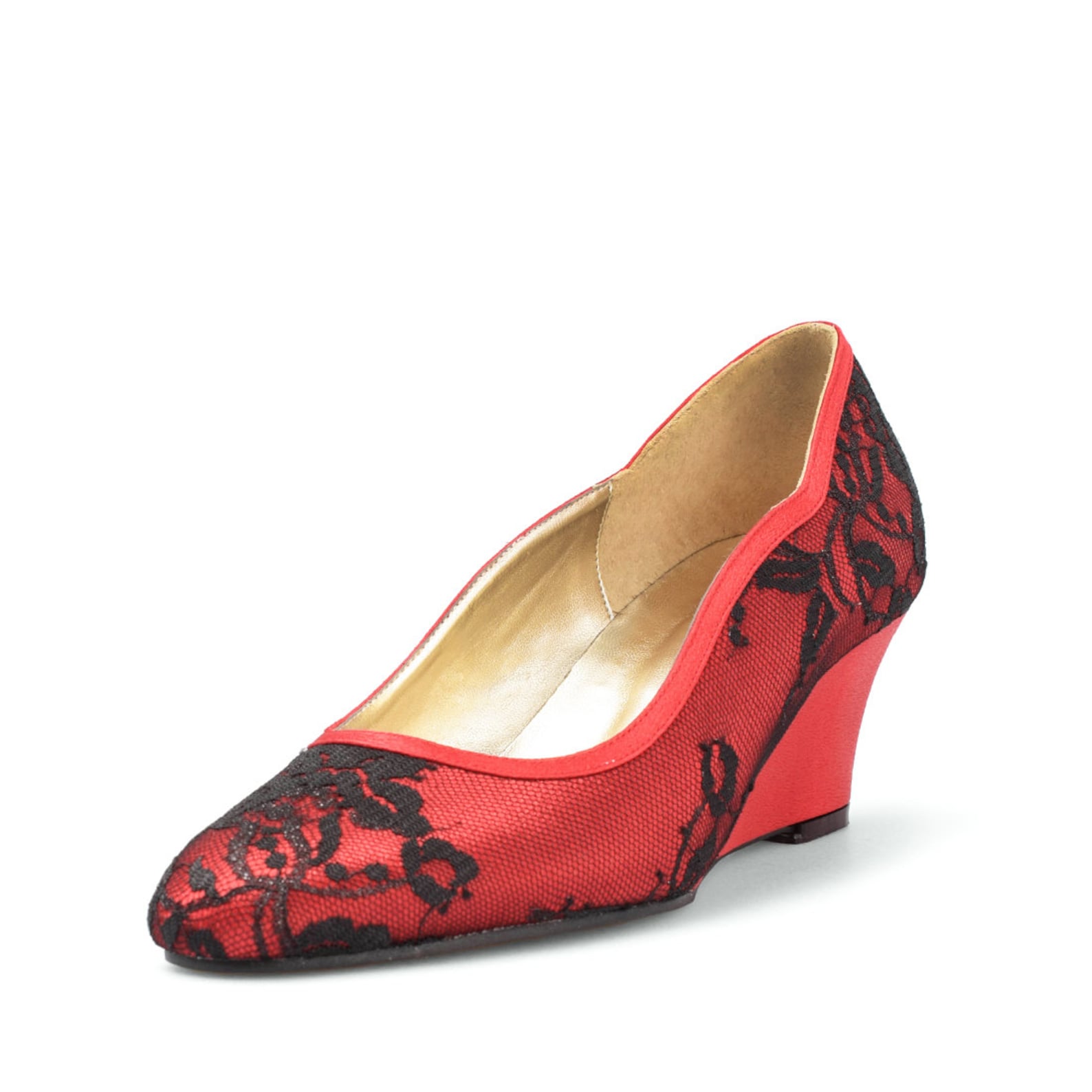 Custom Made Red Wedges Red Lace Wedding Wedges Red Wedges - Etsy
