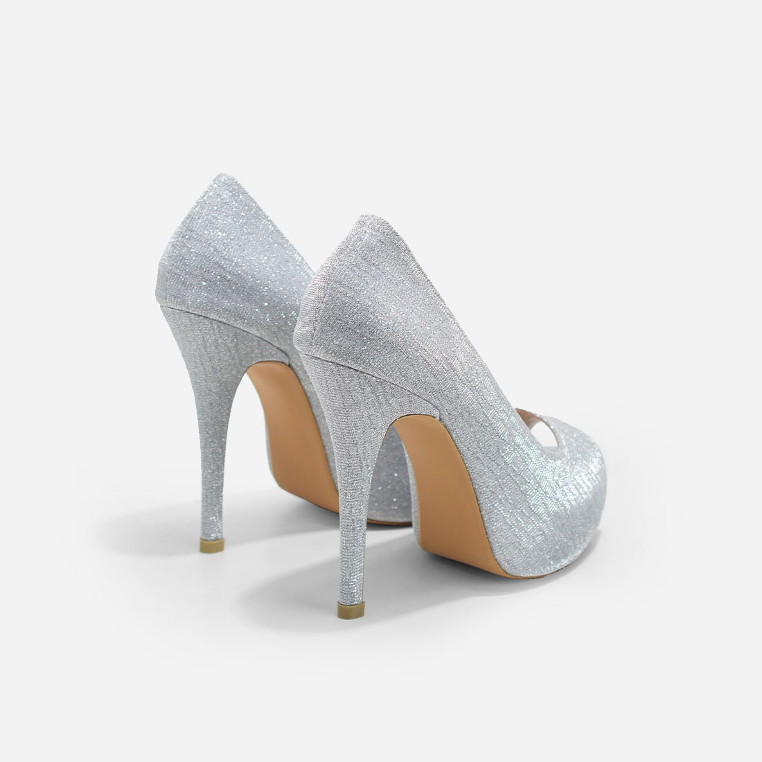 Princess Silver Glitter Custom Made Wedding Heels Silver | Etsy