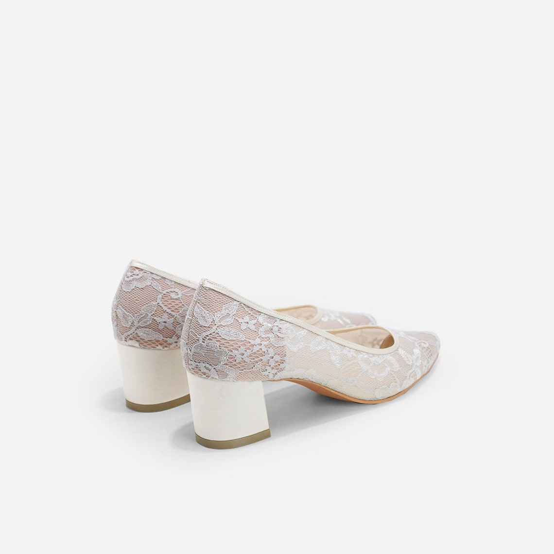 Custom Made Charlize Ivory Lace Wedding Pumps, Lace Cinderella Wedding ...