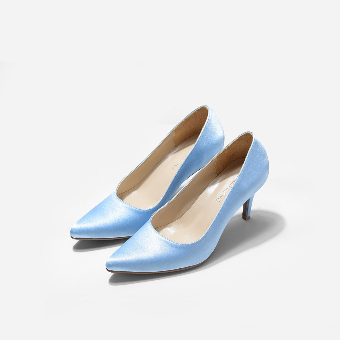 Rubena Something Blue Custom Made Pumps Powder Blue Satin | Etsy