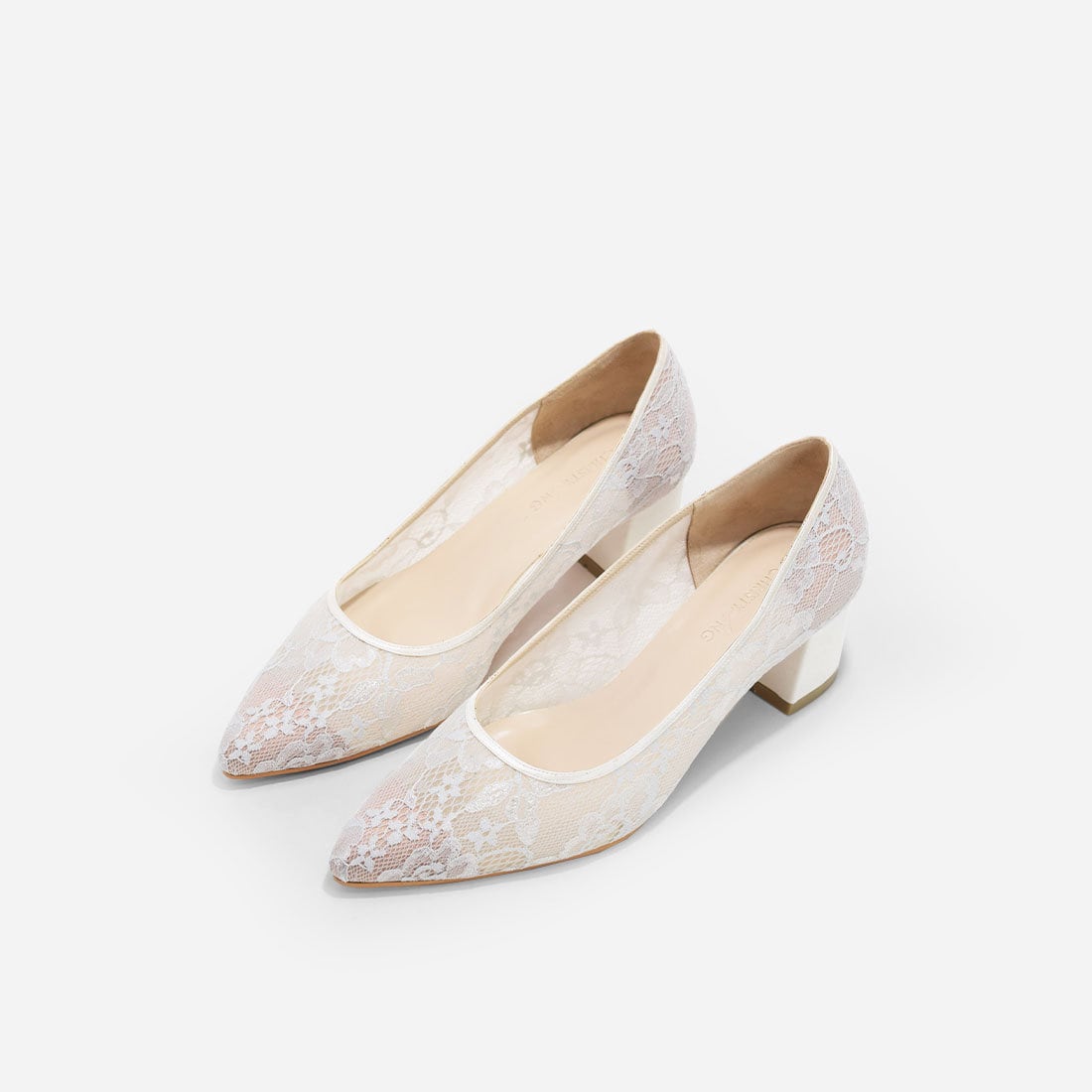 Custom Made Charlize Ivory Lace Wedding Pumps, Lace Cinderella Wedding ...