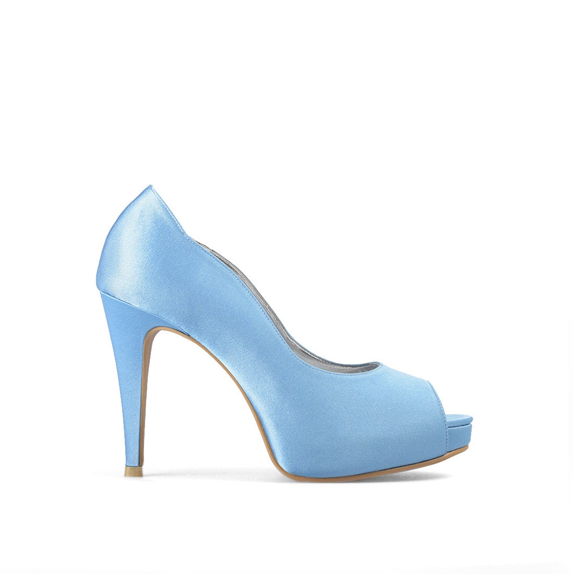 Kimberly Baby Blue Custom Made Heels, Custom Made Satin Heel, Something ...